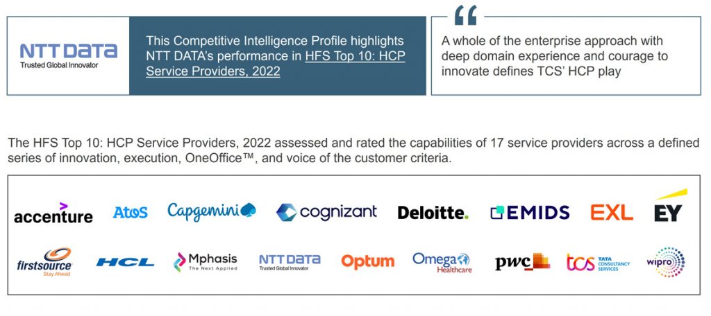 NTT DATA: Healthcare Providers (HCP) Services Capabilities, 2022 - HFS ...