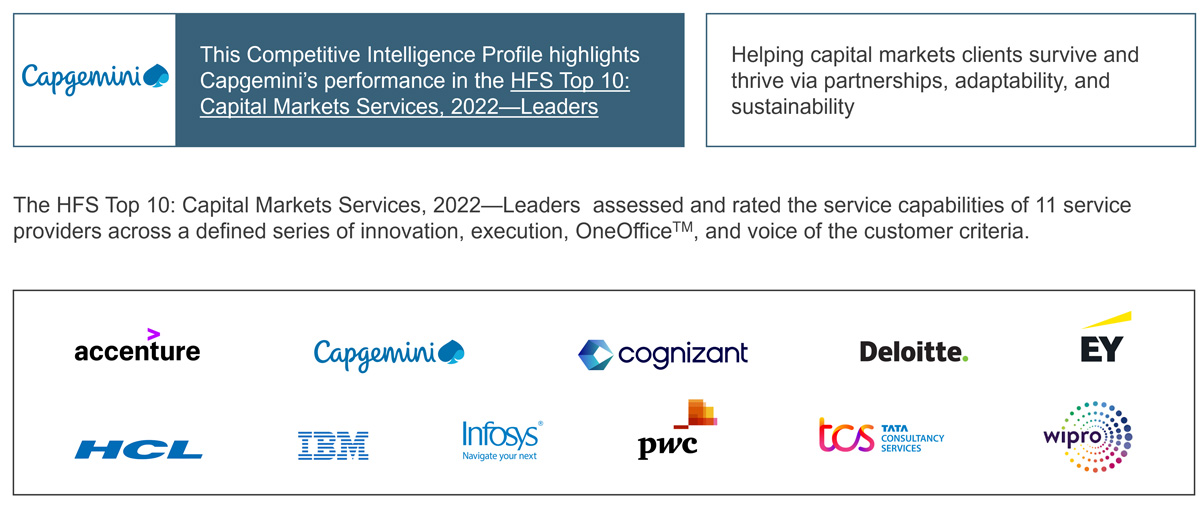 Capgemini: Capital Markets Services Capabilities, 2022 - HFS Research