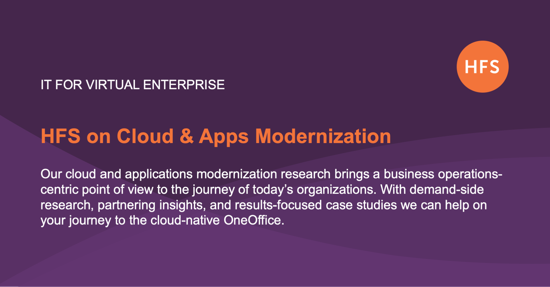 Cloud & Apps Modernization - HFS Research