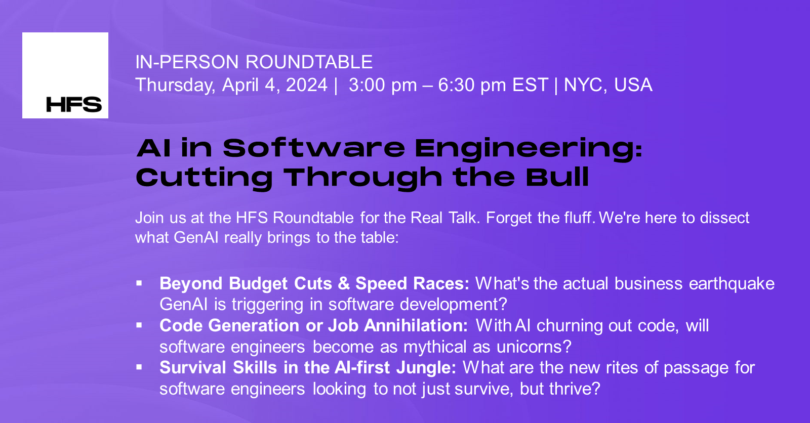 Hfs Roundtable The Advent Of Ai In Software Product Engineering Hfs Research