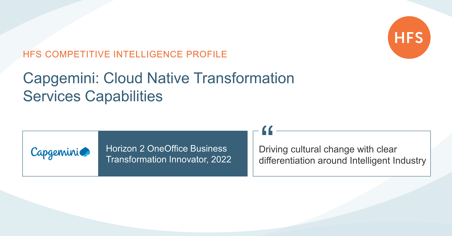 Capgemini: Cloud Native Transformation Services Capabilities, 2022 ...
