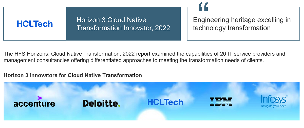 HCLTech: Cloud Native Transformation Services Capabilities, 2022 - HFS Research