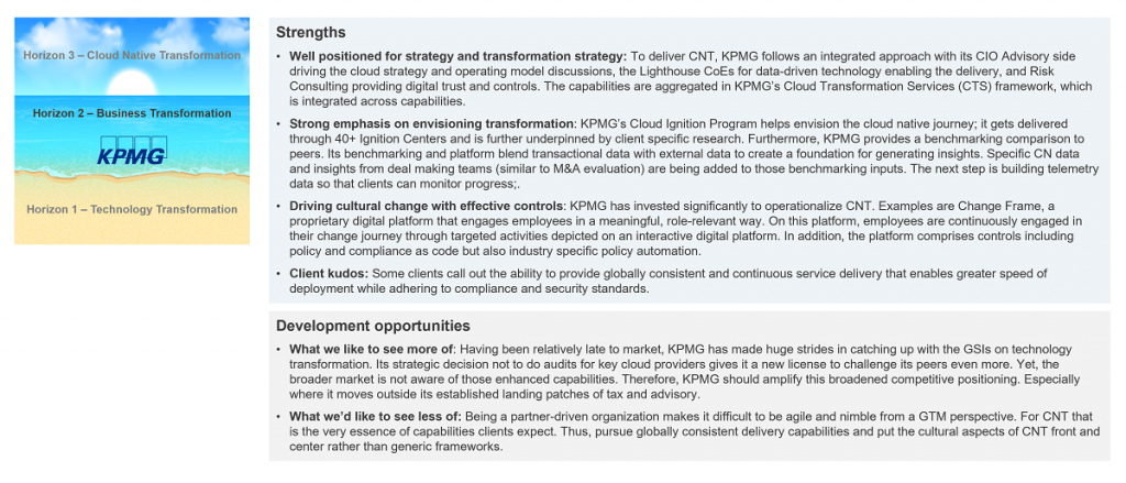 KPMG: Cloud Native Transformation Services Capabilities, 2022 - HFS Research