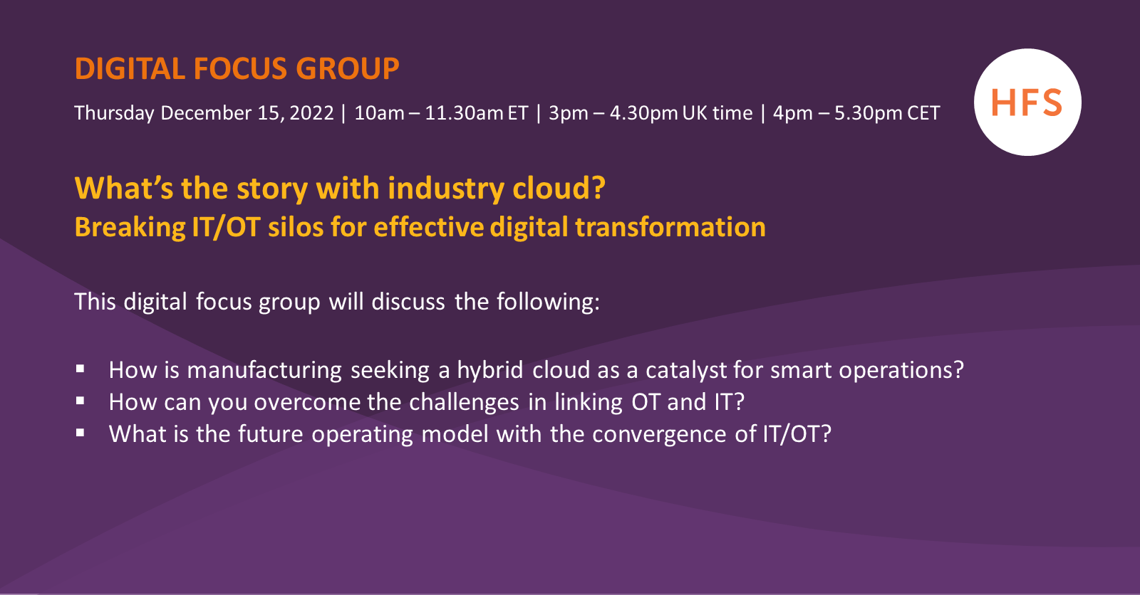 What’s the story with the industry cloud?.. breaking IT/OT silos for ...