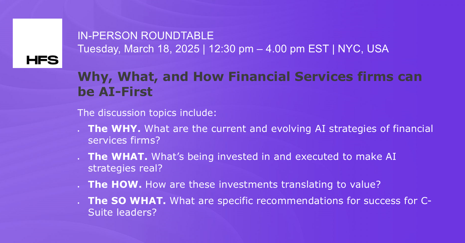 Why, What, and How Financial Services firms can be AI-First - HFS Research