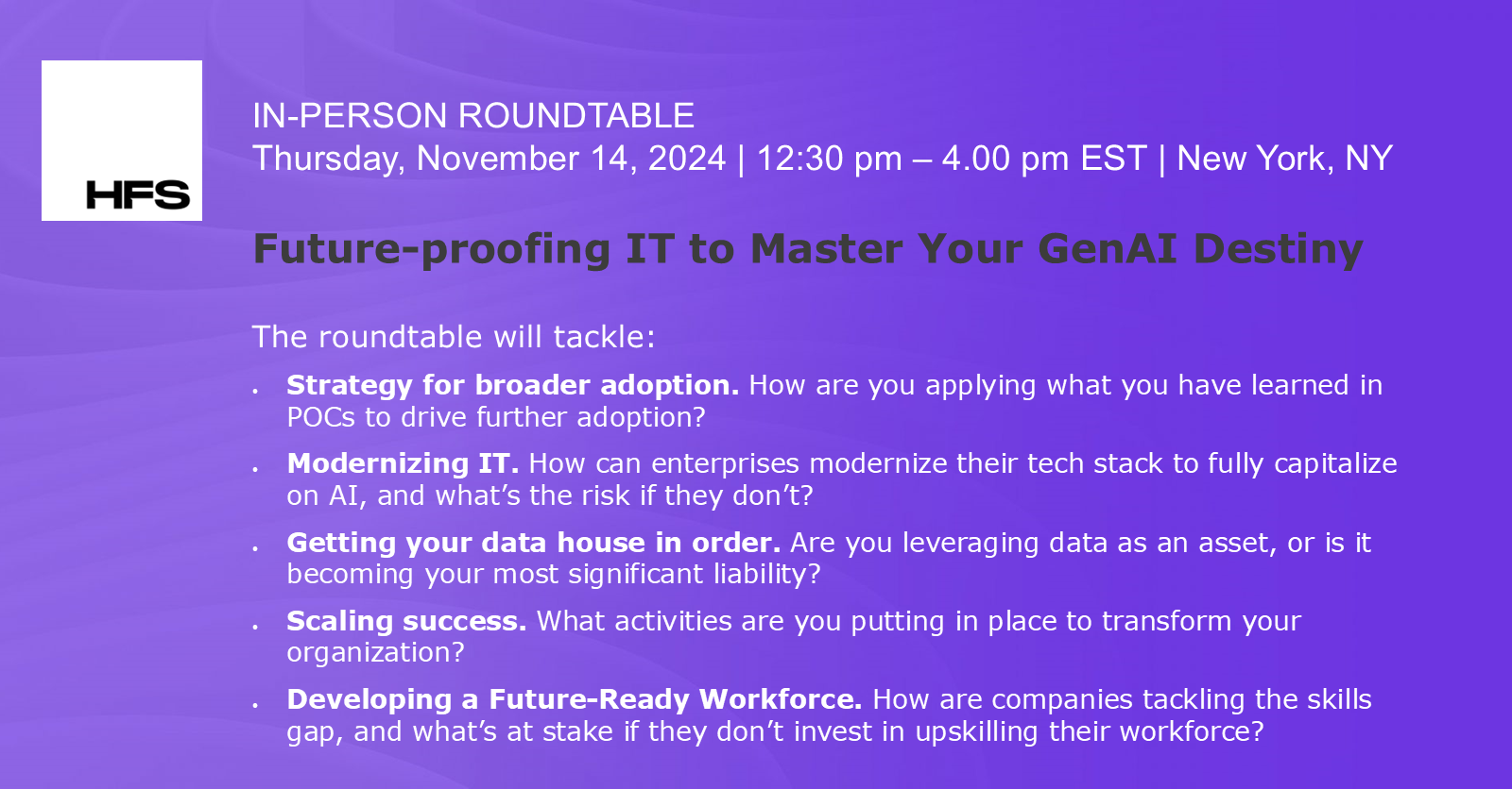 Future-proofing IT to Master Your GenAI Destiny - HFS Research