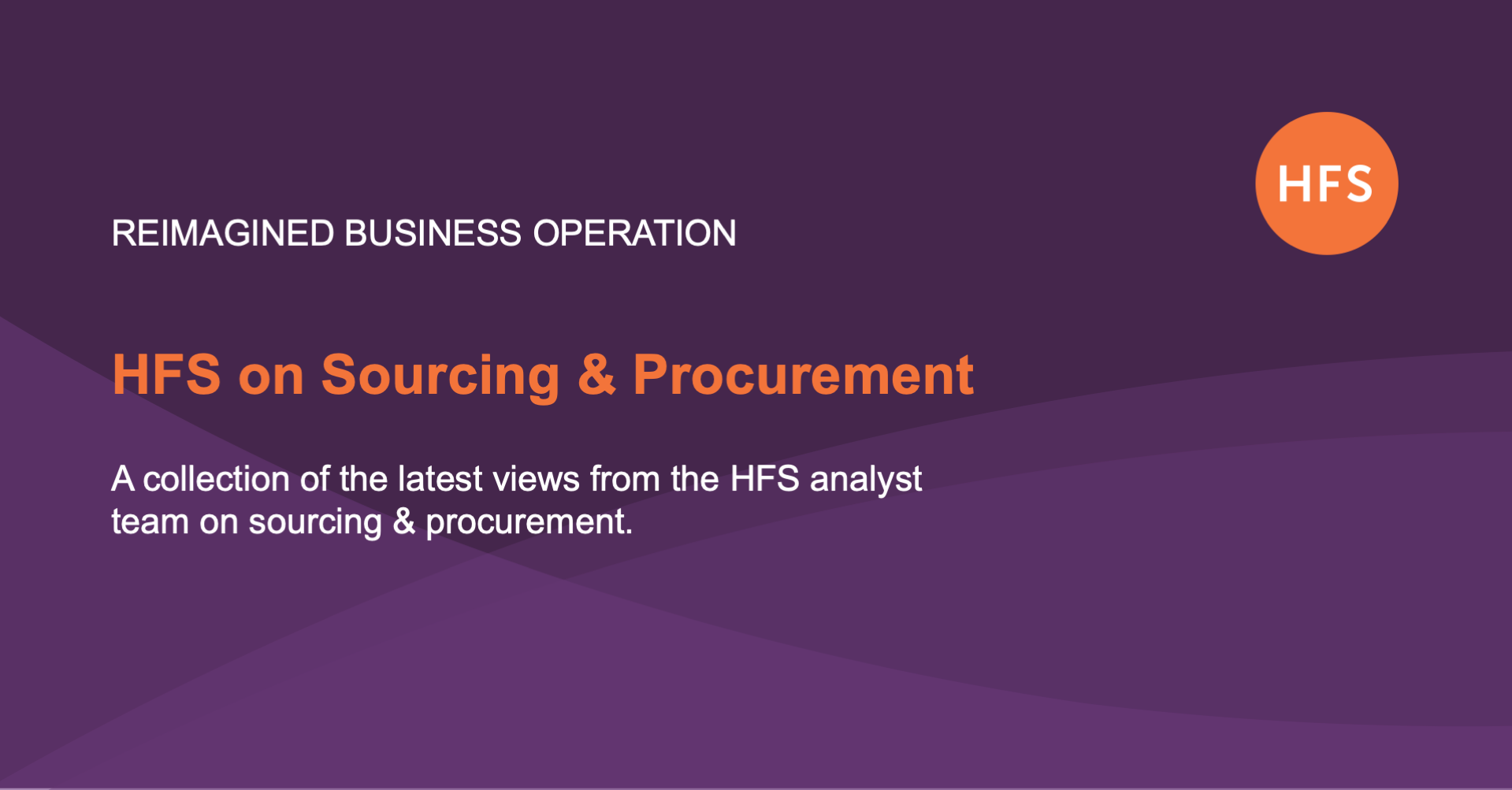 Sourcing & Procurement - HFS Research