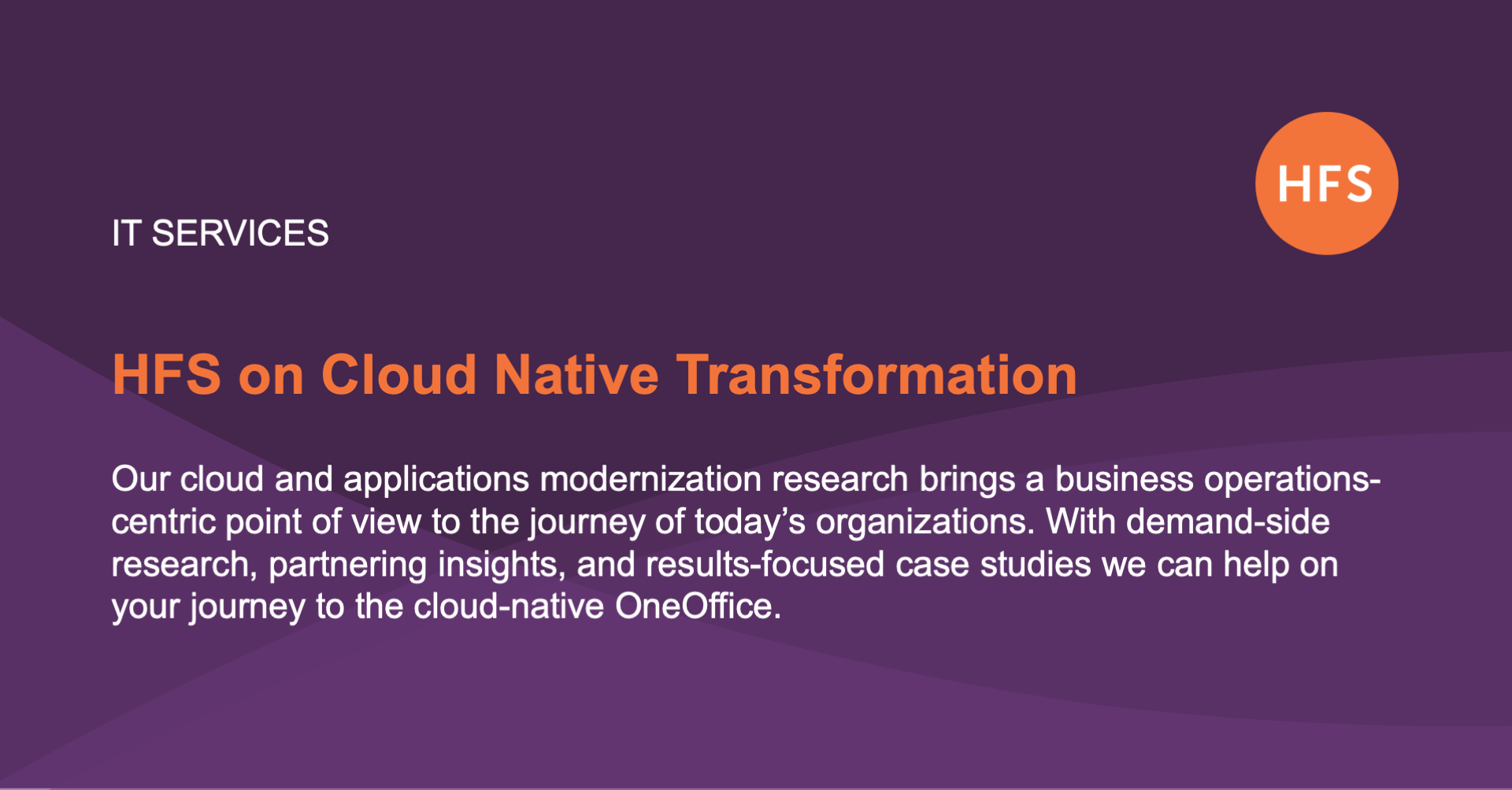 Cloud Native Transformation Hfs Research
